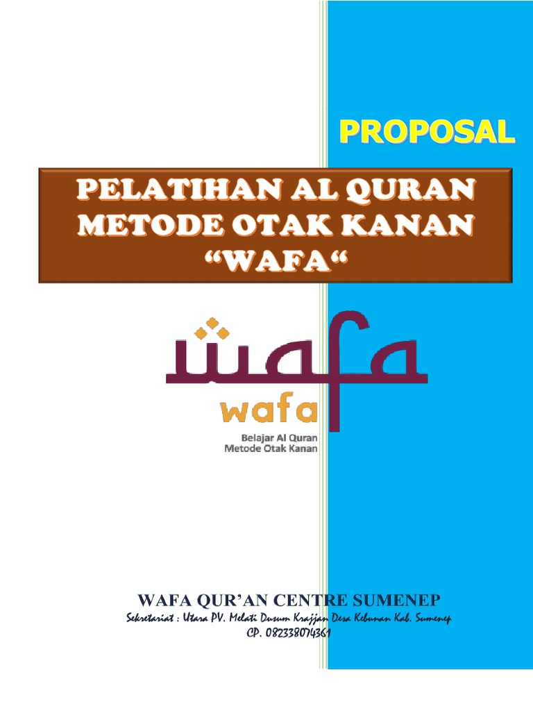 Proposal Pelatihan Quran Metode Wafa Genpres Madura PDF | PDF