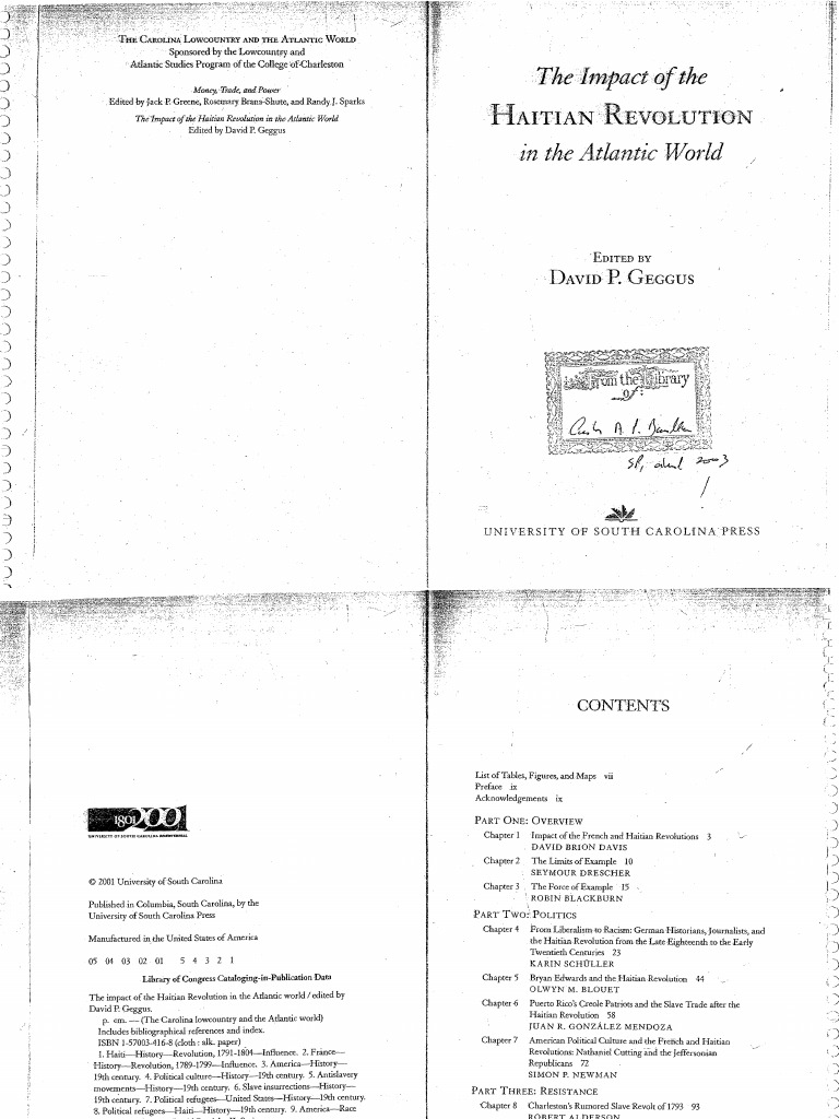 David P. Geggus - The Impact of The Haitian Revolution in The Atlantic ...