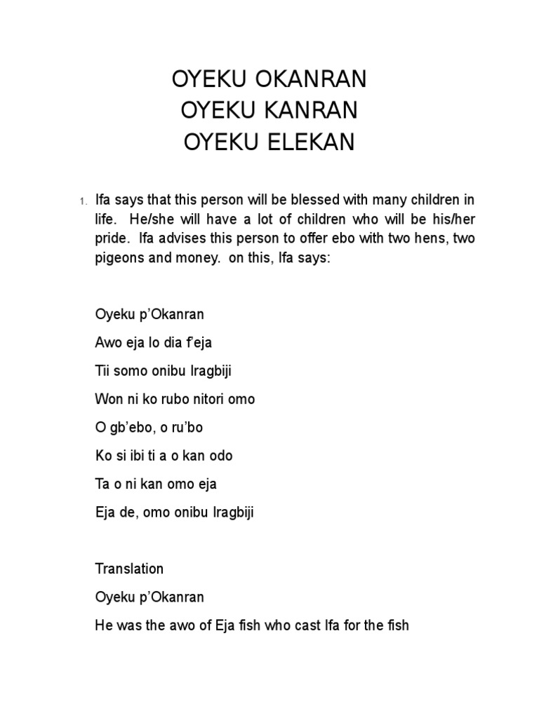 2-8 Oyekun Okanran 1 | PDF