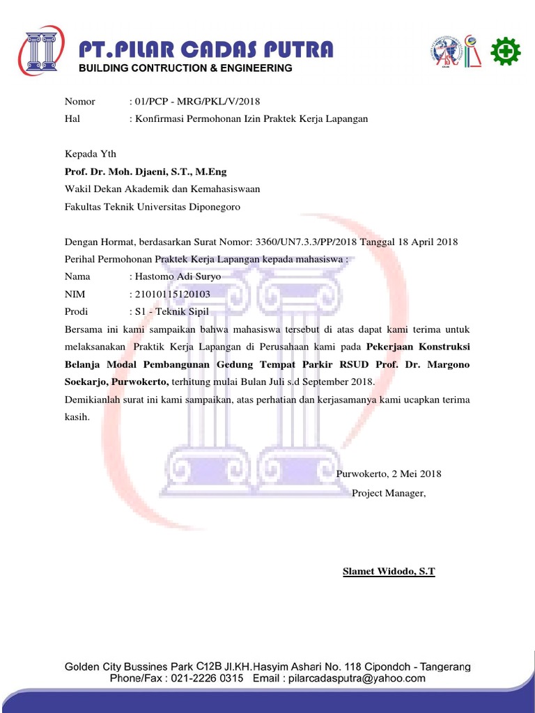 Surat Balasan PKL | PDF