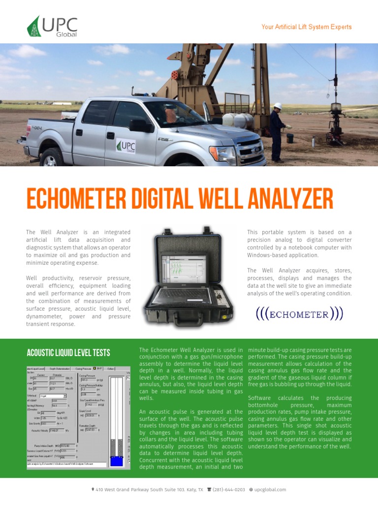 Brochure Echometer Well Analyzer | PDF | Electric Motor | Flow Measurement