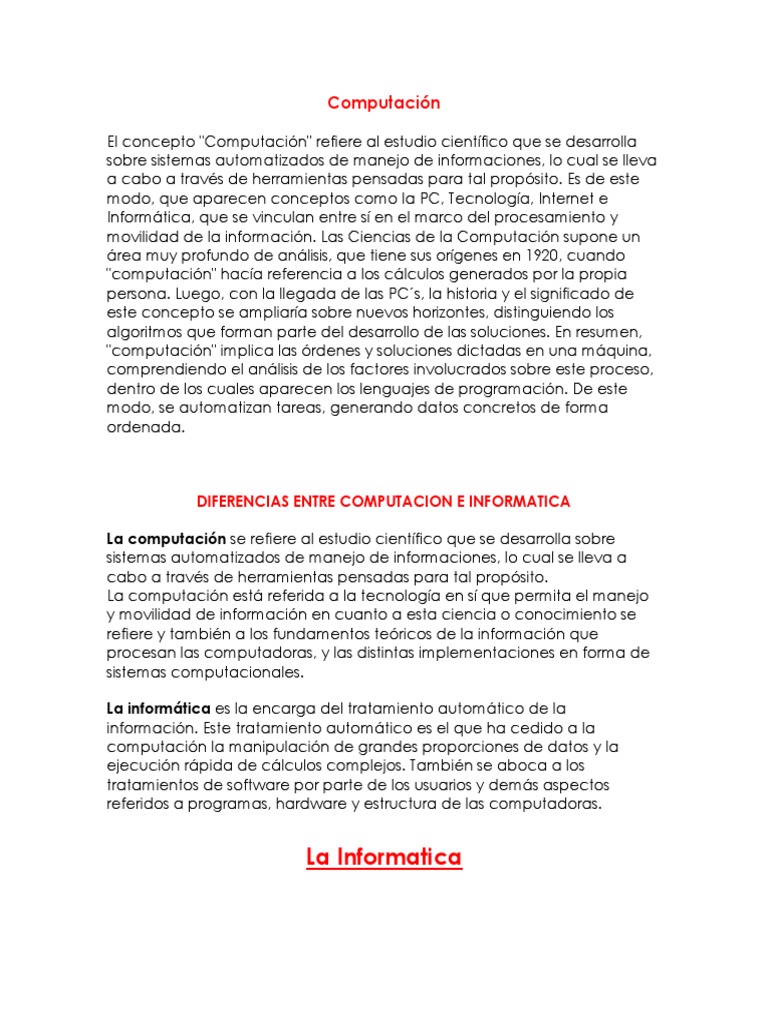 Conceptos Basicos Computacion PDF | PDF | Ciencias de la Computación | Informática