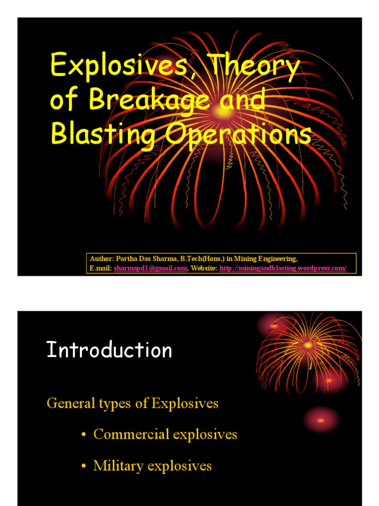 Explosives Theory of Breakage and Blasting Operations | PDF | Physical ...
