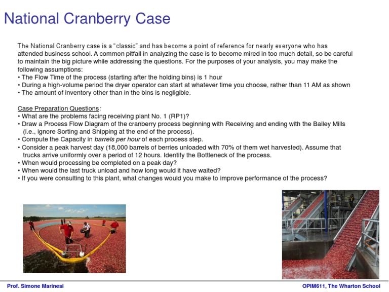 National Cranberry Case Process Bottleneck | PDF