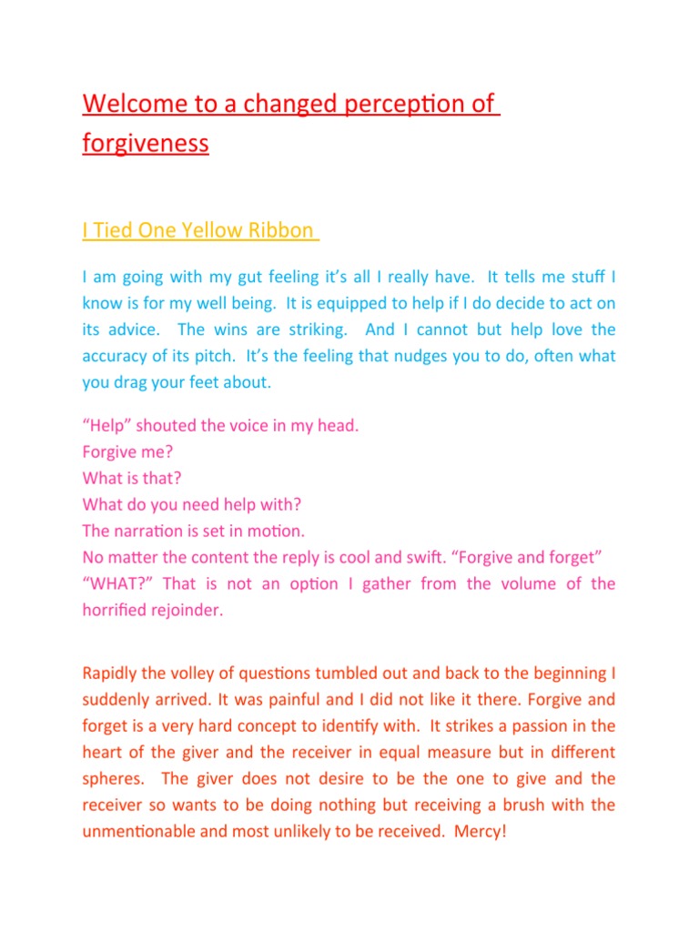 Understanding Forgiveness and Letting Go | PDF | Forgiveness | Feeling