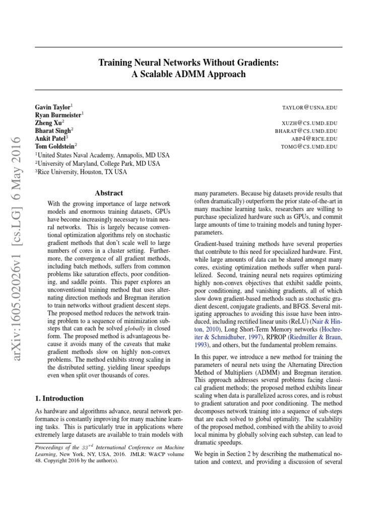 Training Neural Networks Without Gradients | PDF | Mathematical Optimization | Artificial Neural ...