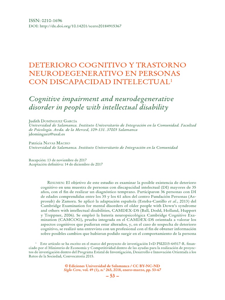 Deterioro Cognitivo y Trastorno Neurodeg PDF | PDF | Diagnostico medico ...