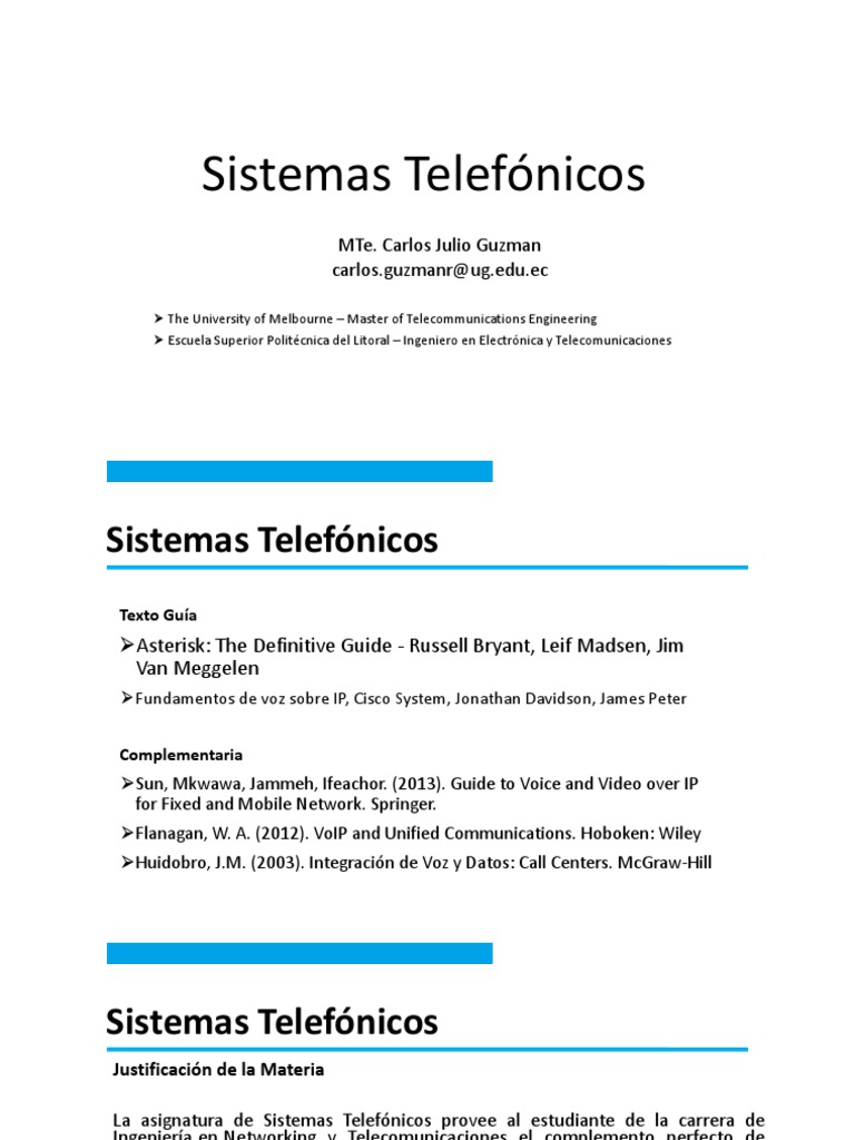 Sistemas Telefonicos-U01 - Introduccion A Sistemas Telefonicos | PDF | Voz sobre IP ...
