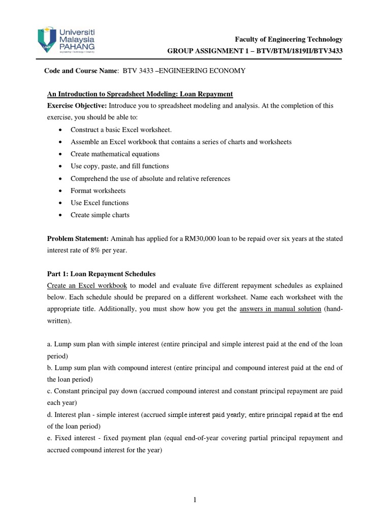 Excel Assignment 1 | PDF