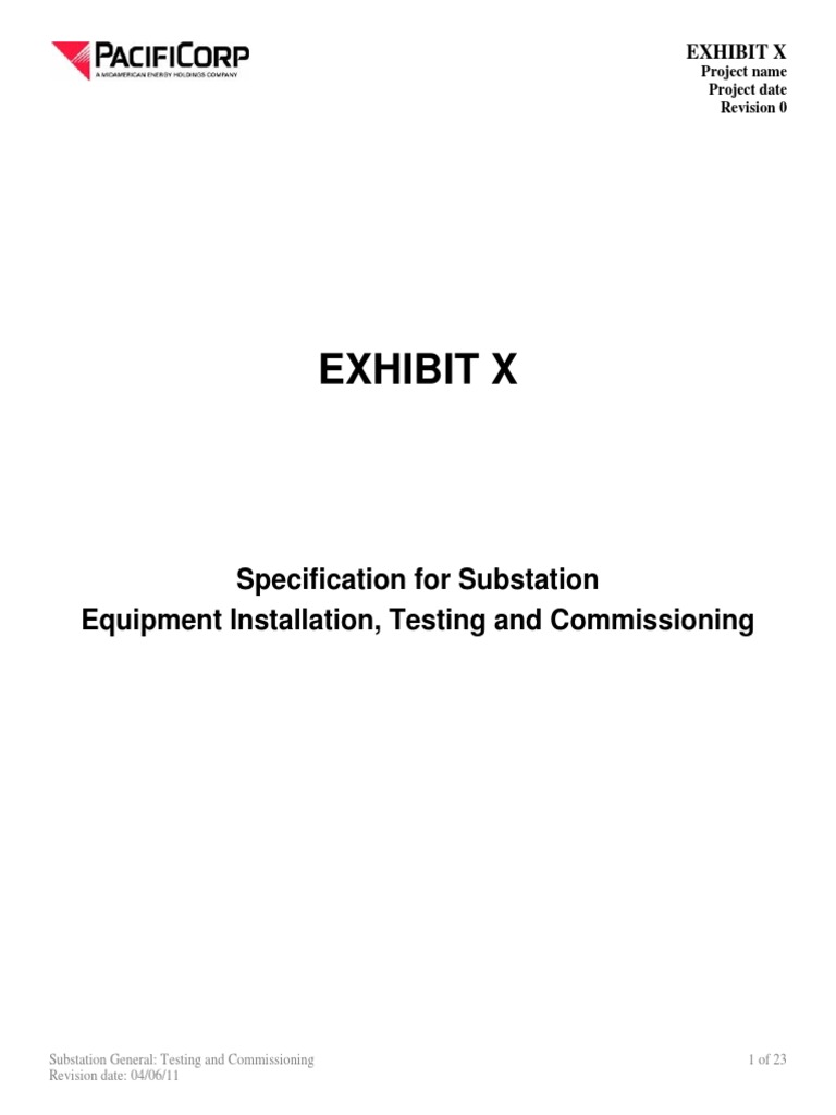 A7.21 Spec Substation Equipment Installation Testing Commissioning ...