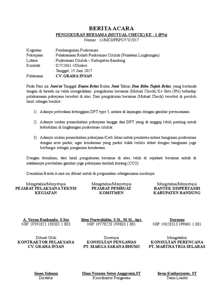 Berita Acara MC0 | PDF