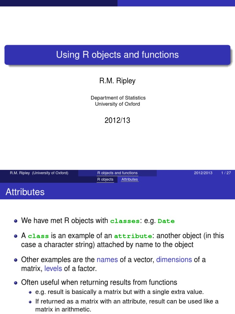 Using R Objects and Functions | Download Free PDF | Parameter (Computer Programming) | Logistic ...