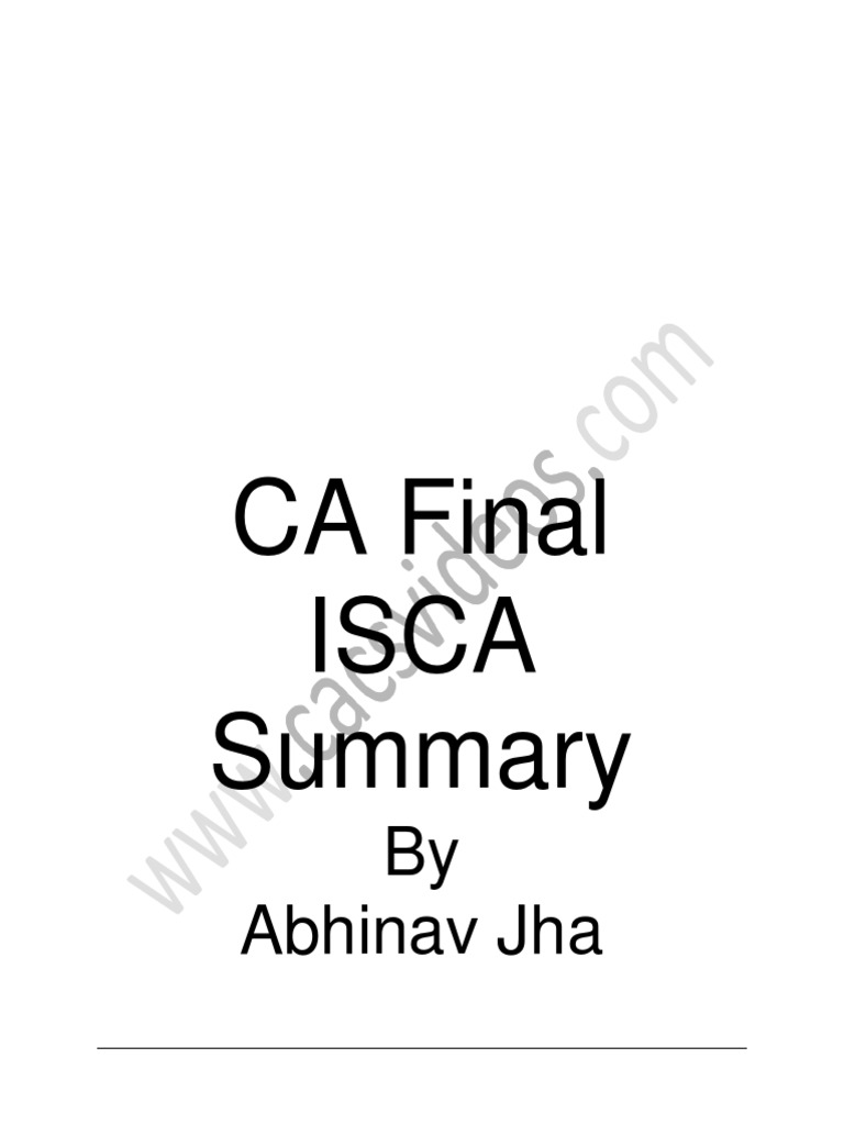 Ca Final Isca | PDF | Internal Control | Risk Management