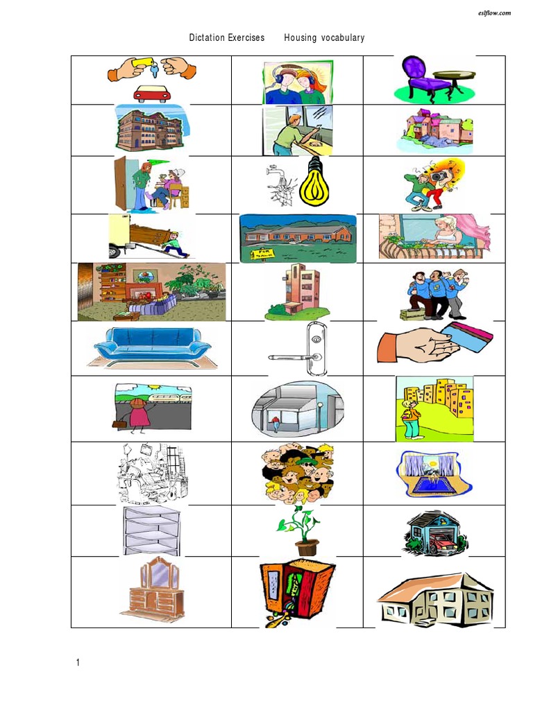 Housing Vocabulary Dictation 2019 PDF | PDF | Dormitory