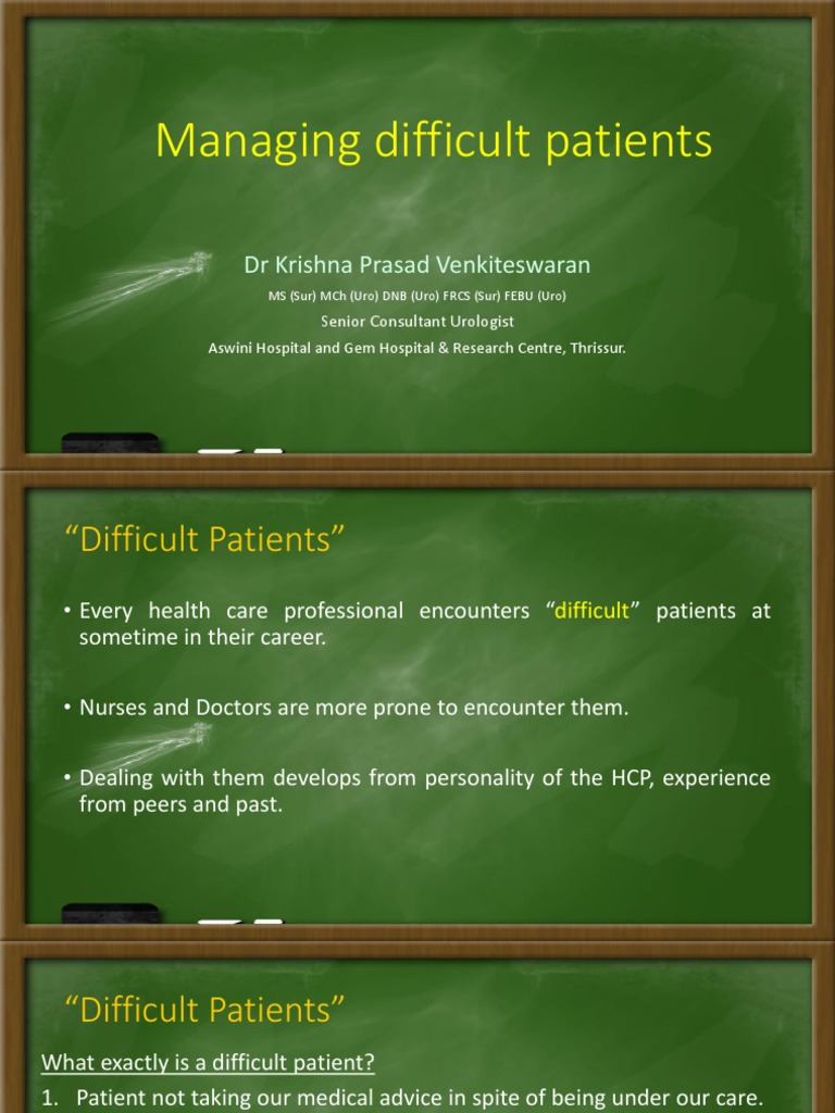 Managing Difficult Patients | PDF | Patient | Aggression