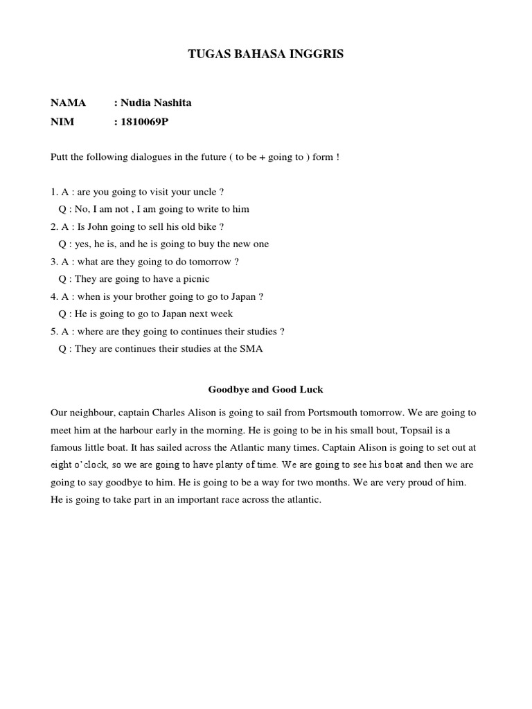 Future Tense Dialogues in English | PDF | Sailing Ships