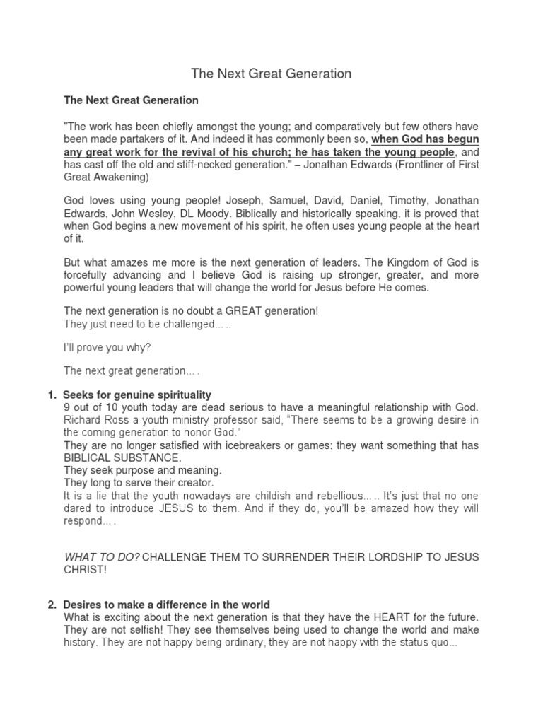 Empowering Youth for Spiritual Revival | PDF | Jesus | Religious ...