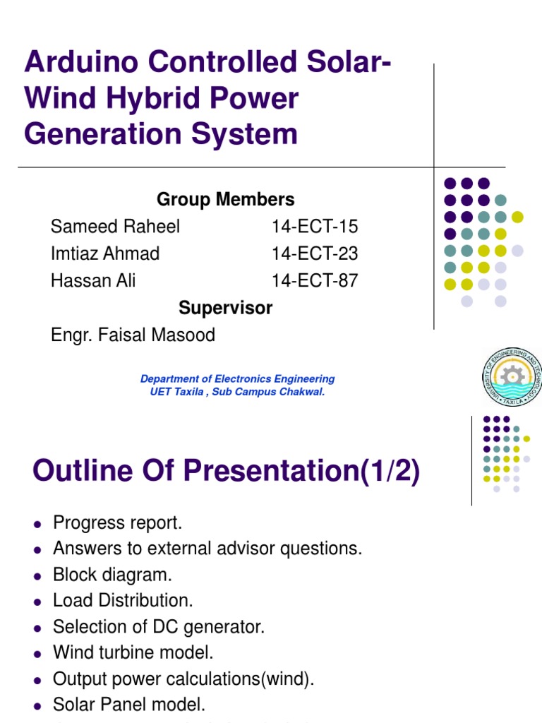 Arduino Controlled Solar-Wind Hybrid Power Generation System | PDF | Voltage | Electric Generator