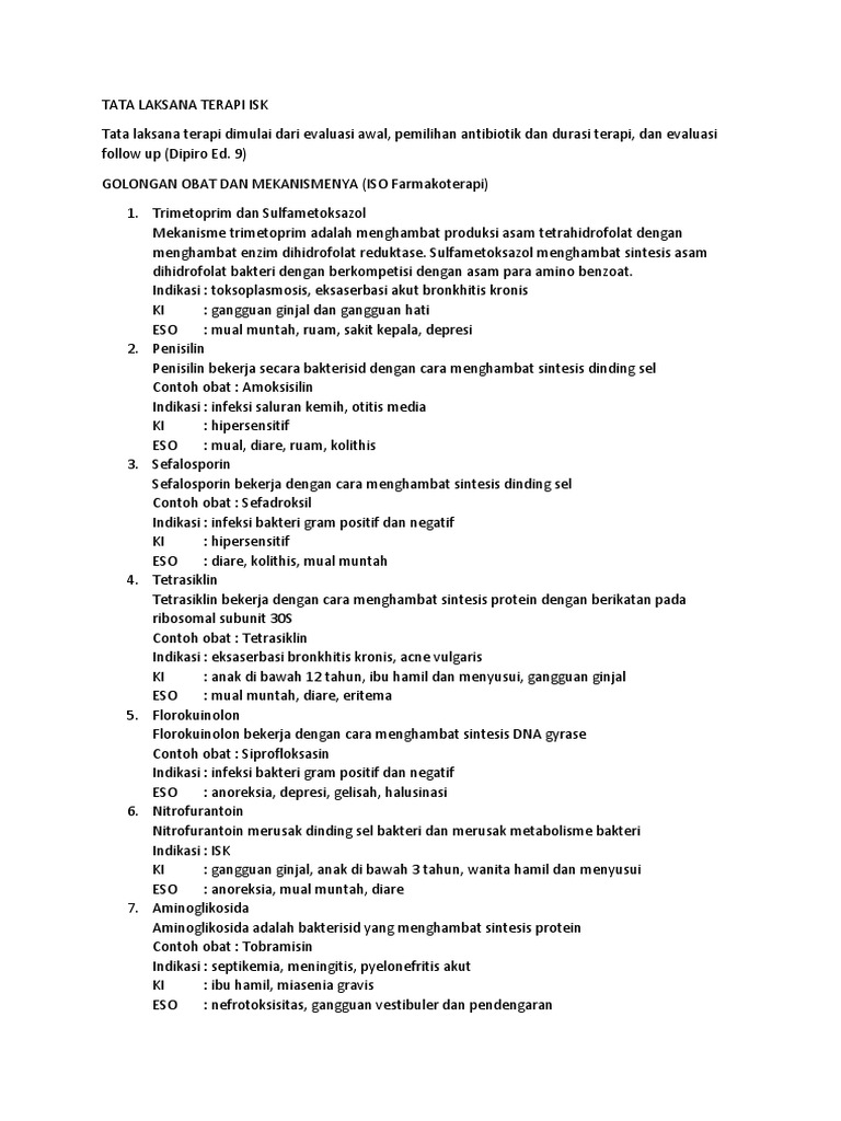 Tata Laksana Terapi Dan Gol Obat Isk | PDF