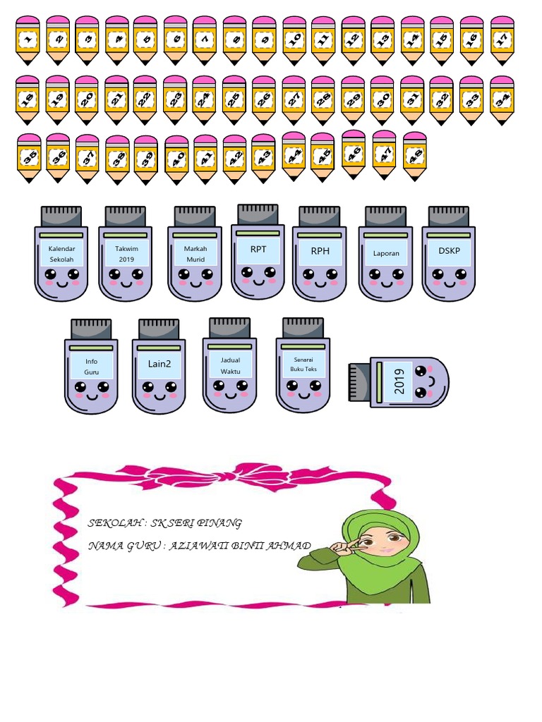 Label Tepi Mingguan Dan Dalam Fail RPH | PDF