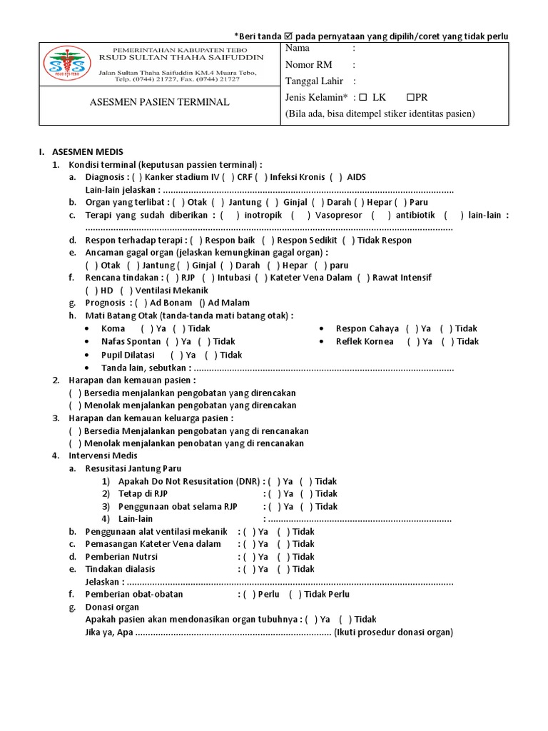 Asesmen Pasien Terminal | PDF