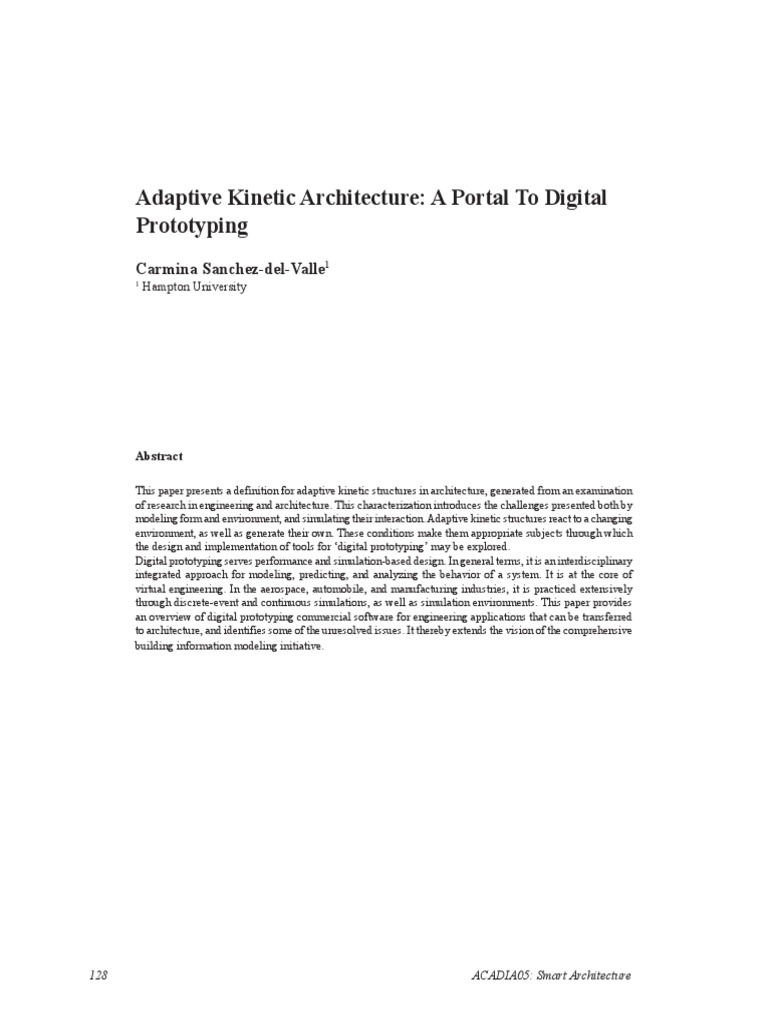 Adaptive Kinetic Architecture Guide | PDF | Simulation | Prototype