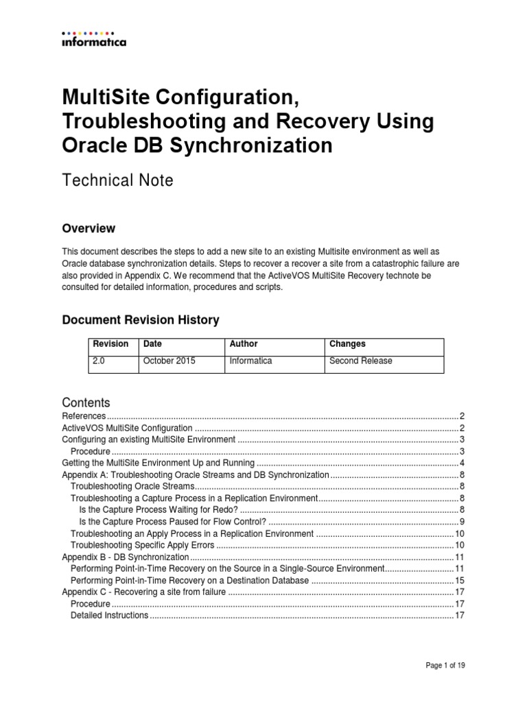 Oracle DB Synchronization | PDF | Oracle Database | Replication (Computing)