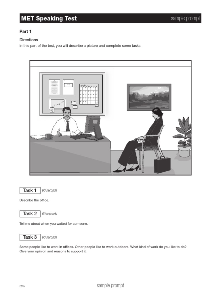 MET Speaking Test: Sample Prompt | PDF
