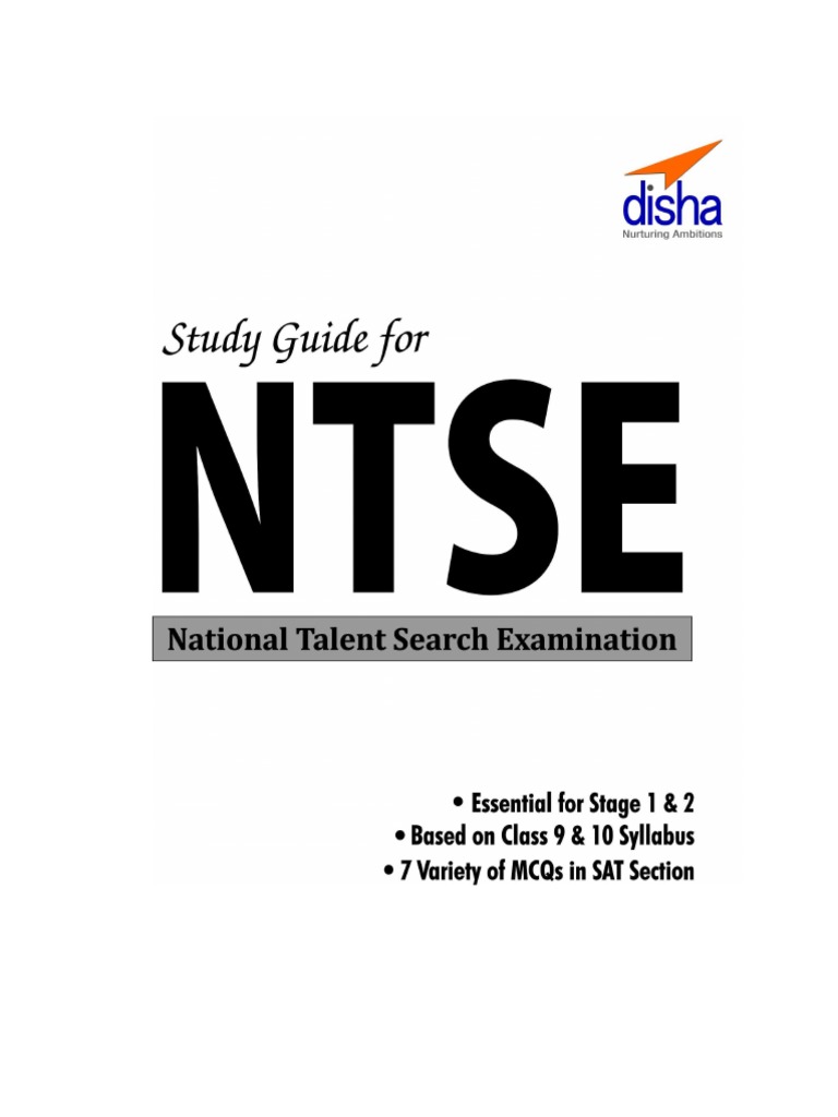 [Study Guide for NTSE (SAT MAT and LCT) Class 10] Disha Expert Teachers ...
