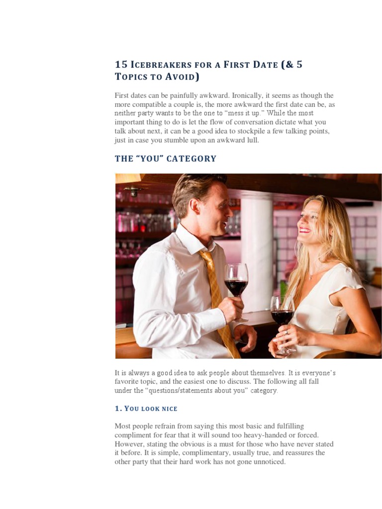 15 Icebreakers For A First Date | PDF