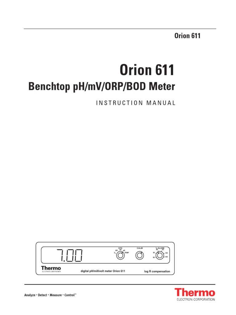 611 PH MV Orp Bod Meter Im | PDF | Ph | Calibration