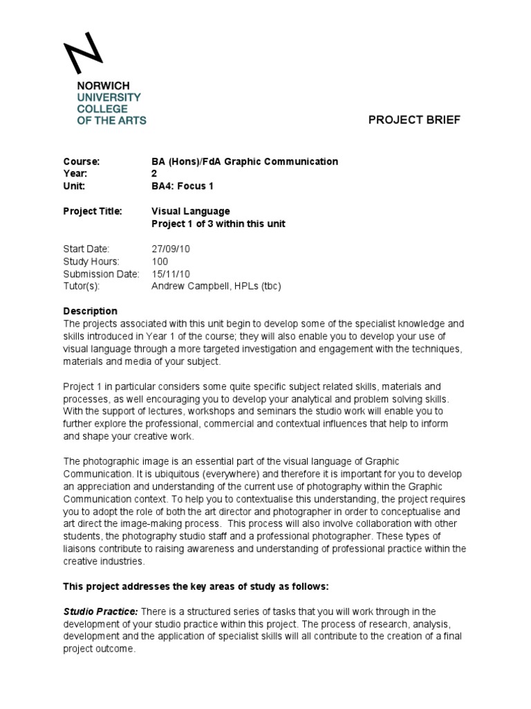 Graphic Communication Project | PDF | Studio | Lecture