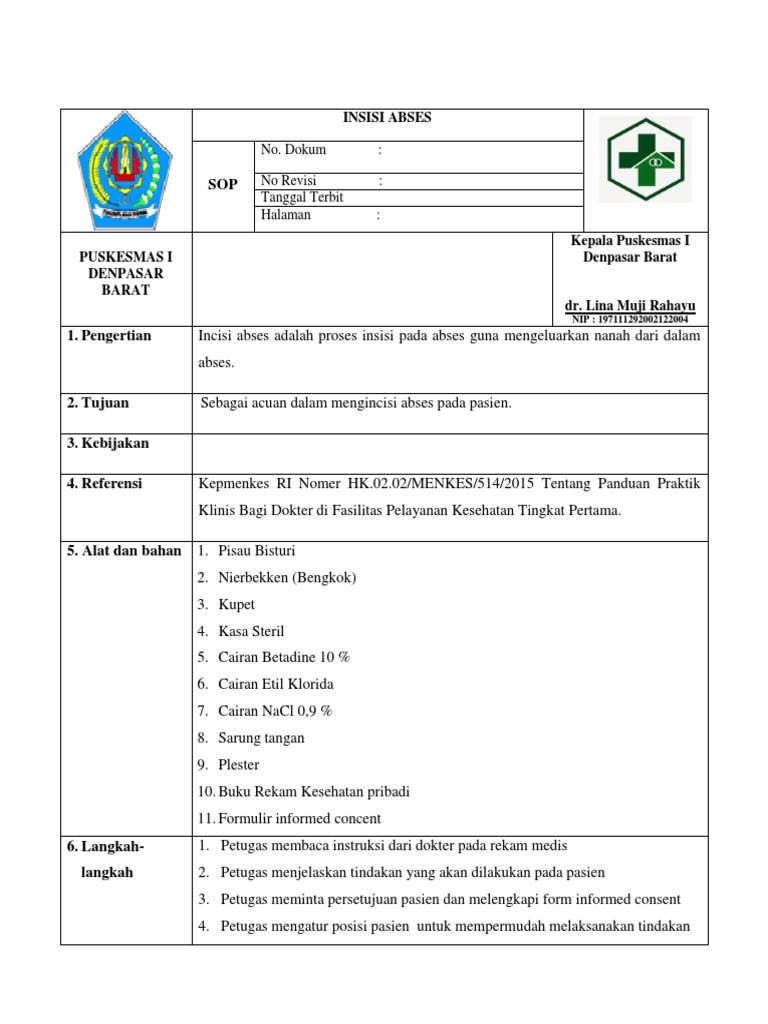 Sop Insisi Abses | PDF