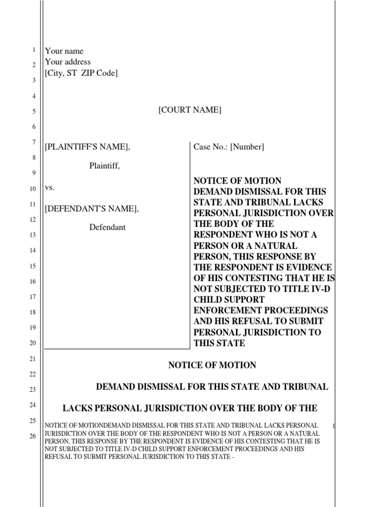 FIRST RESPONSE TO COURT NO CONSENT TO APPEAR IV D Is Voluntary | PDF ...