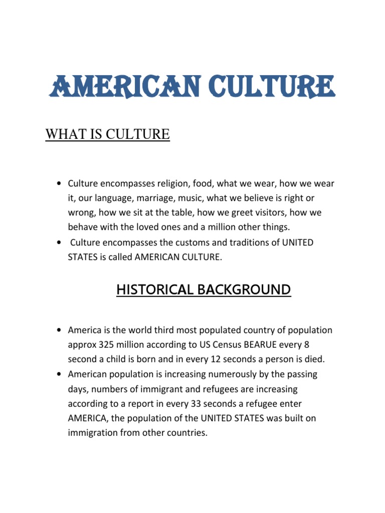 Understanding American Culture in