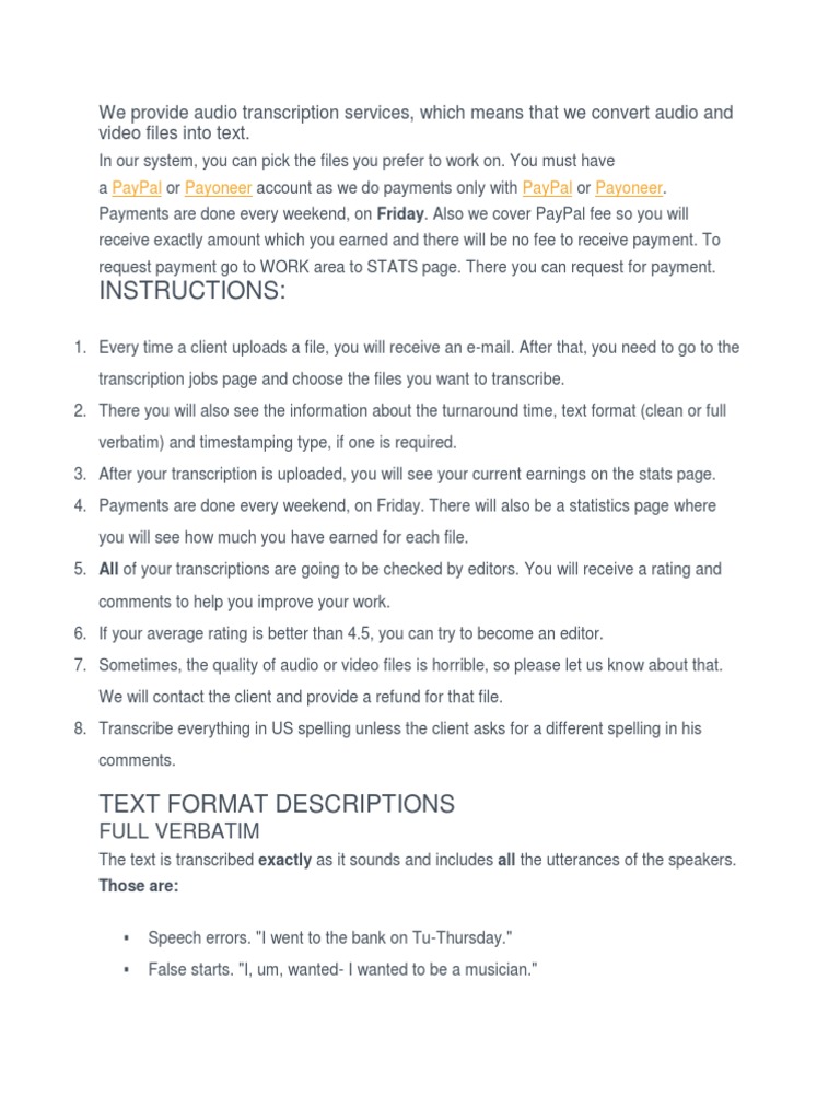 Go Transcript Guidelines | PDF | Sic | Human Communication