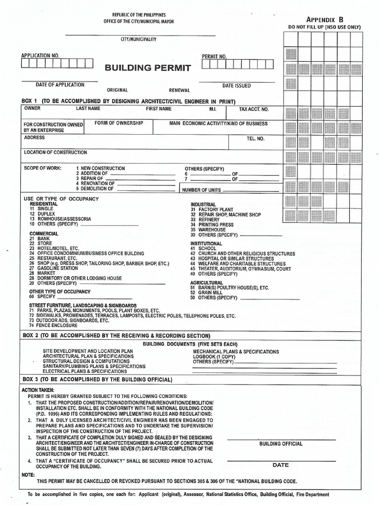01B - Building Permit Form Cebu City | PDF 01B - Building Permit Form Cebu City | PDF