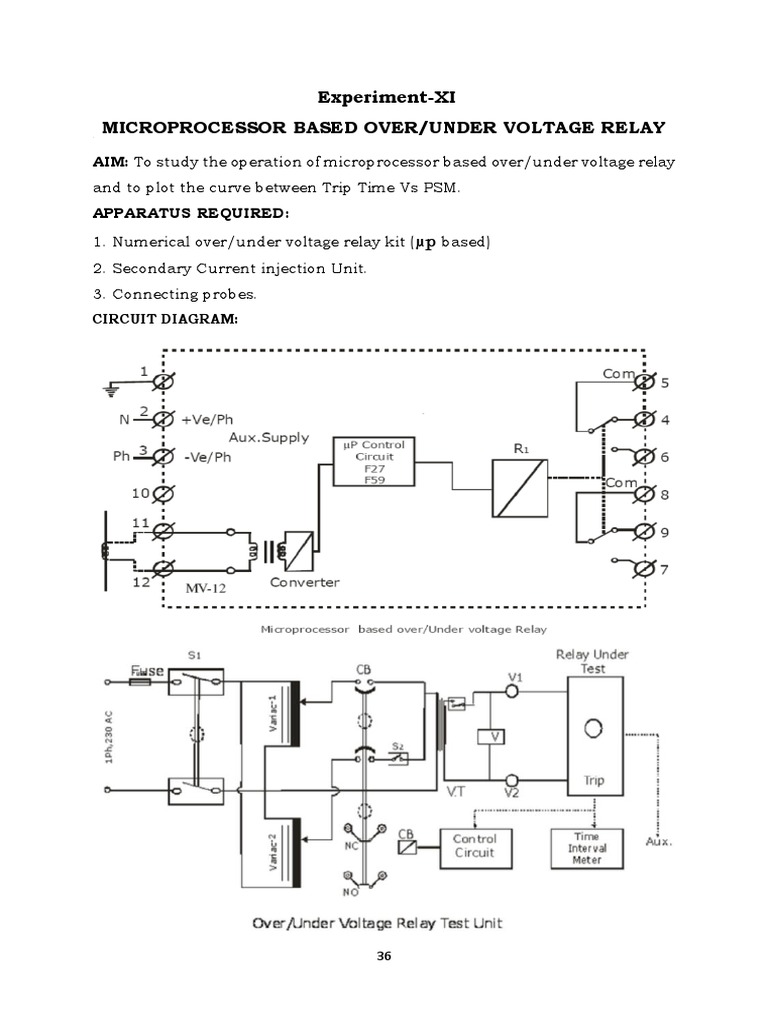 11.microprocessor Based Overunder Voltage Relay | PDF | Relay | Switch