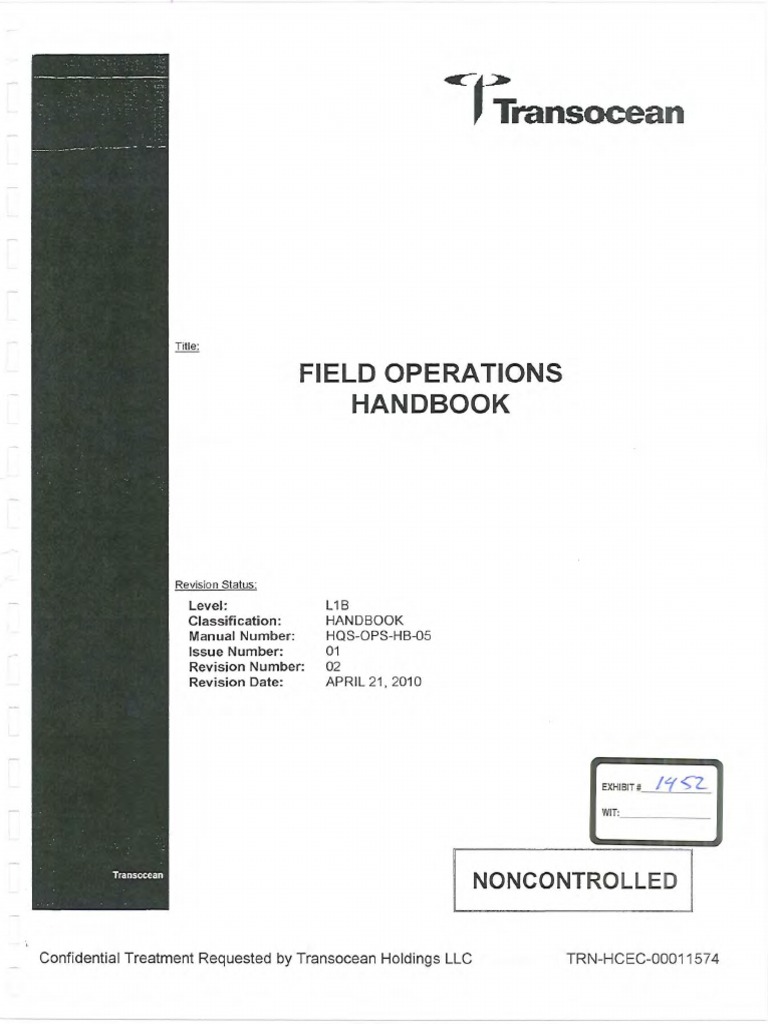 Transocean Field Operations Handbook PDF | PDF