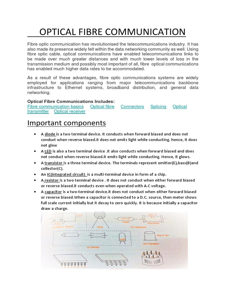Key Components of Optical Fiber Systems | PDF