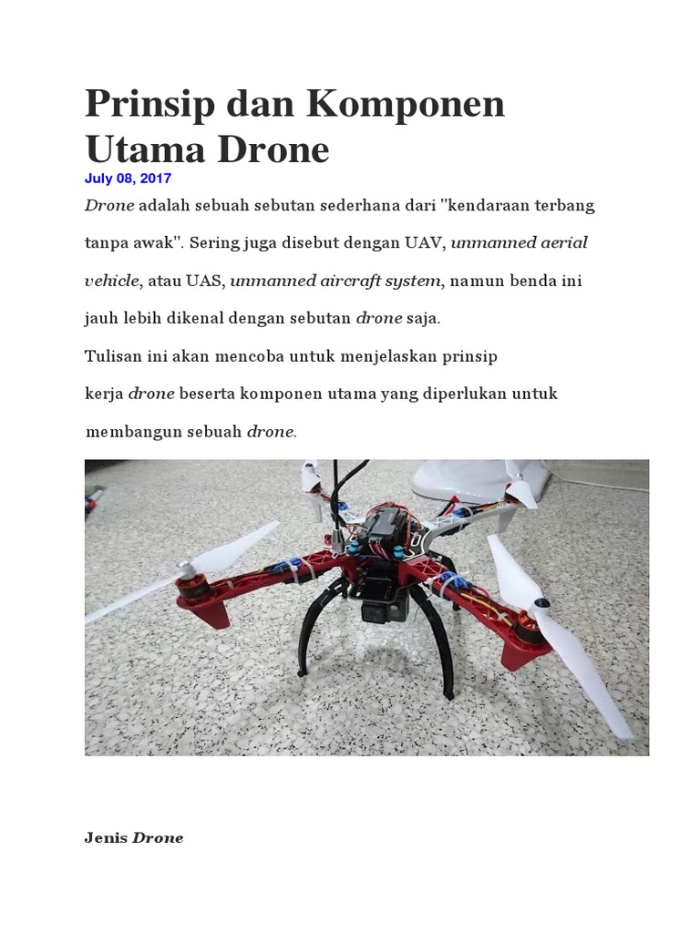 Prinsip Dan Komponen Utama Drone | PDF