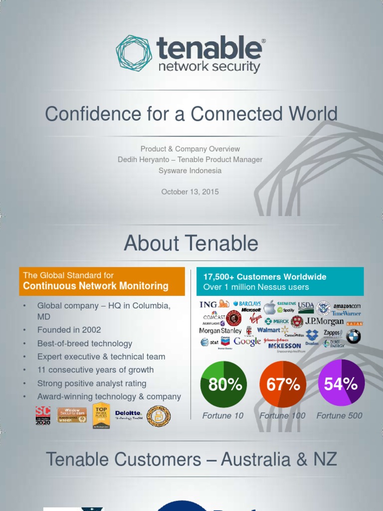 Presentasi Tenable | PDF | Analytics | Computer Network