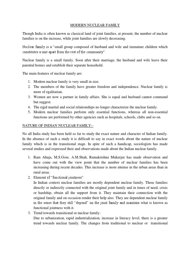 Modern Nuclear Family | PDF | Family | Marriage