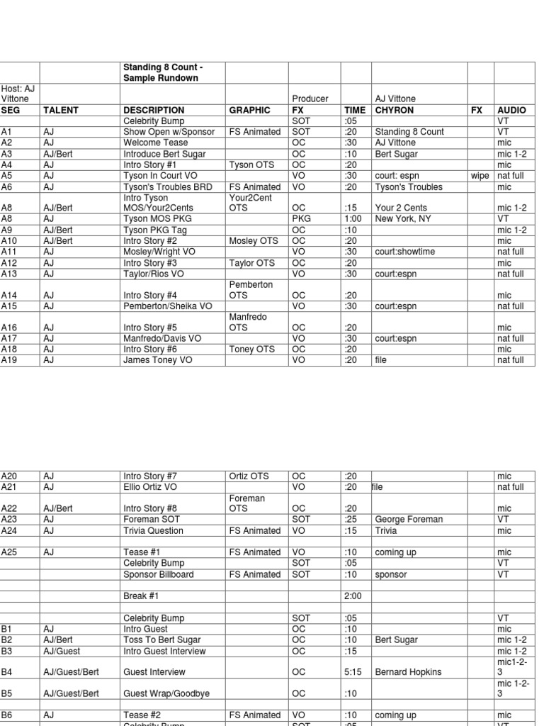 Standing 8 Count - Sample Rundown | PDF | Abstract Strategy Games | Chess