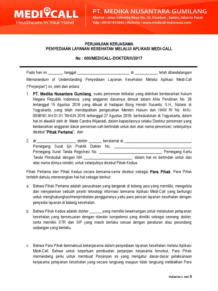 Format PKS Dokter | PDF