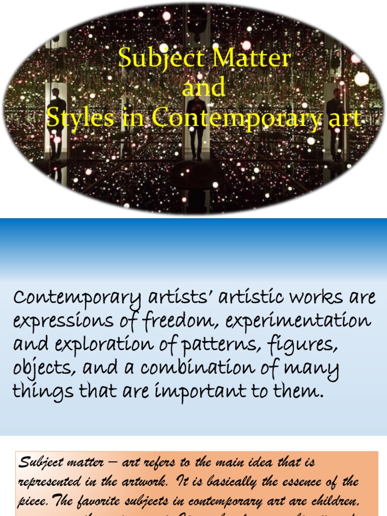 Subject Matter and Styles in Art | PDF | Paintings | Aesthetics