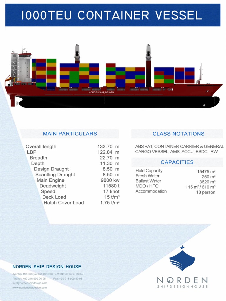 1000 TEU Container Ship | PDF | Shipping | Ships