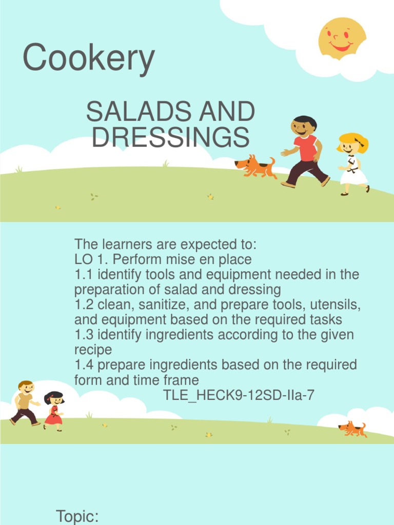 Salad Preparation and Mise en Place Guide | PDF