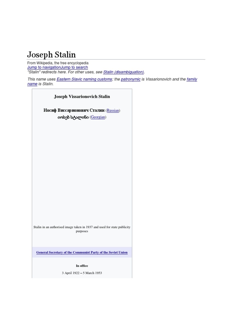 Stalin 1 | PDF | Joseph Stalin | Vladimir Lenin