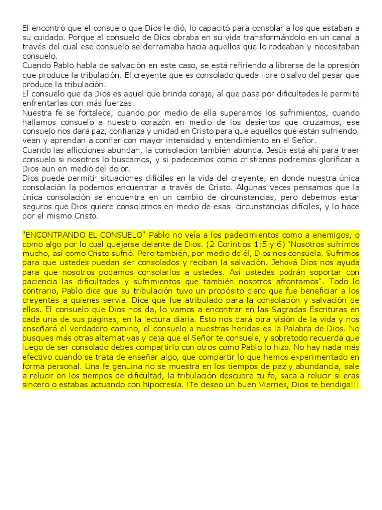 El consuelo divino en la tribulación | PDF | Cristo (título) | Dios